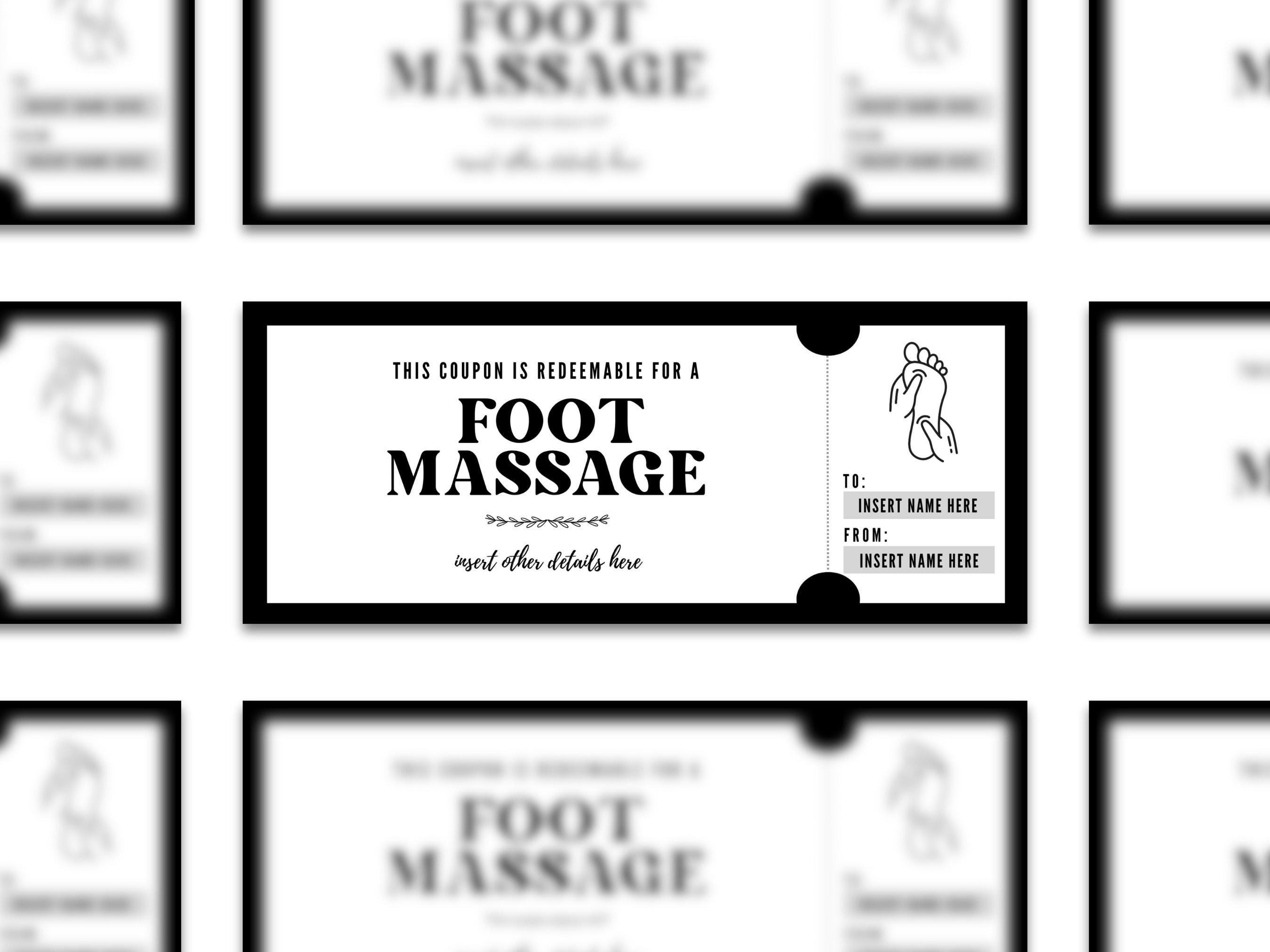 Editable Foot Massage Gift Certificate Template, Printable Foot Massage ...