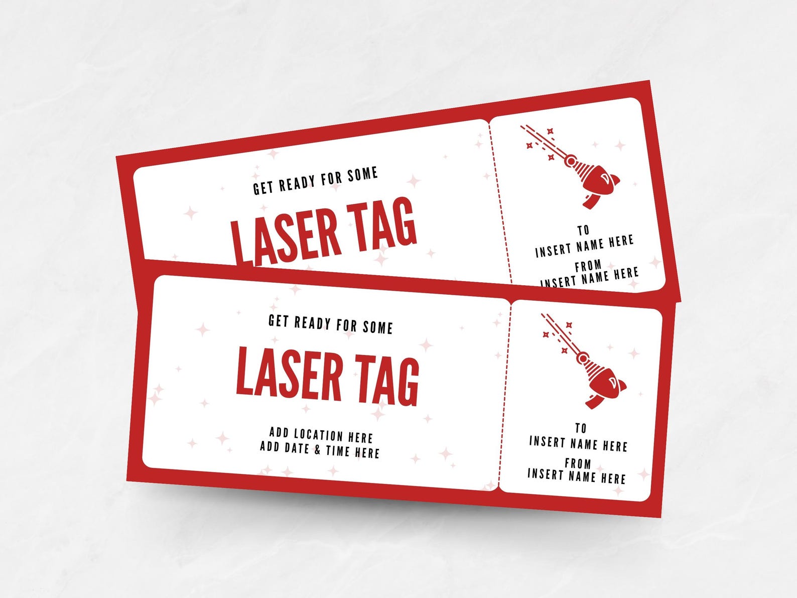 Custom Laser Tag Ticket Template, Editable Laser Tag Adventure Coupon ...
