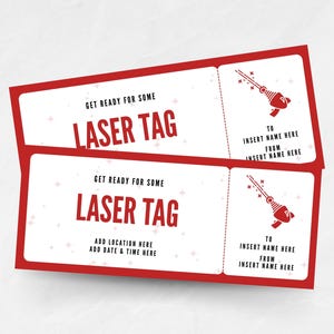 Custom Laser Tag Ticket Template, Editable Laser Tag Adventure Coupon ...