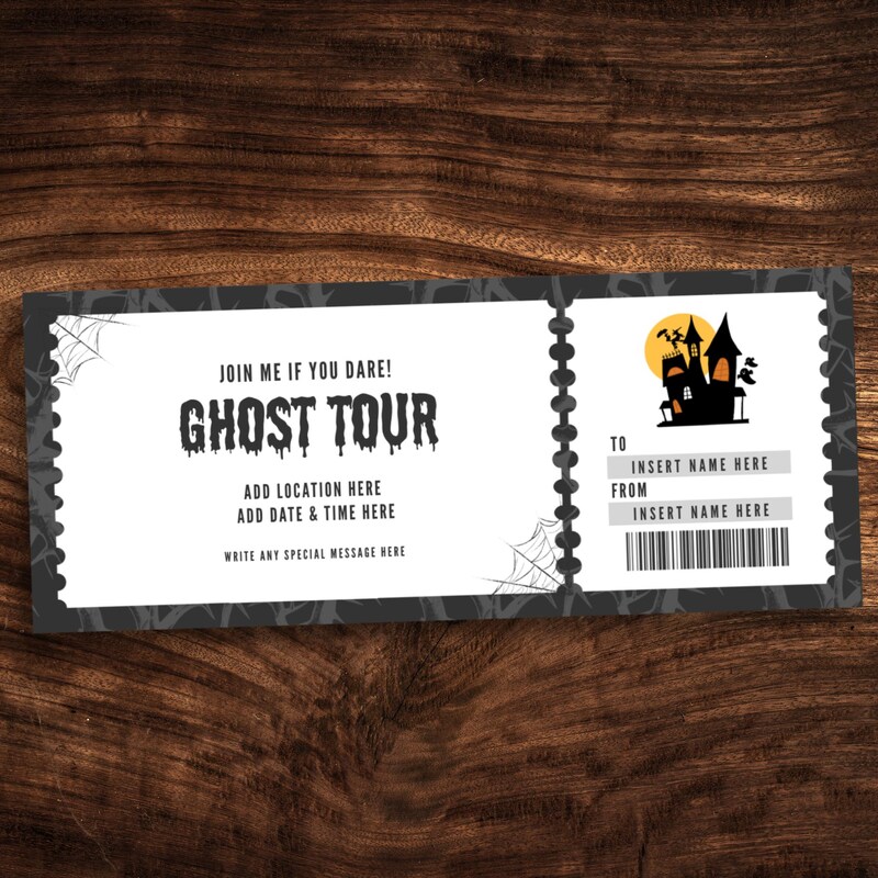 Ghost Ticket Template - Etsy