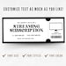 Editable Streaming Subscription Coupon, Custom Streaming Service Ticket ...