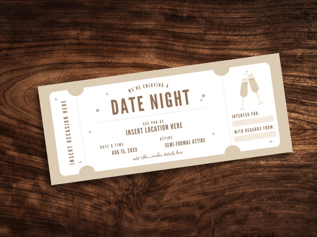 Custom Date Night Coupon, Printable Surprise Date Night Voucher ...