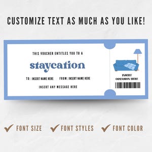 Editable Staycation Coupon Template, Custom Surprise Hotel Staycation ...