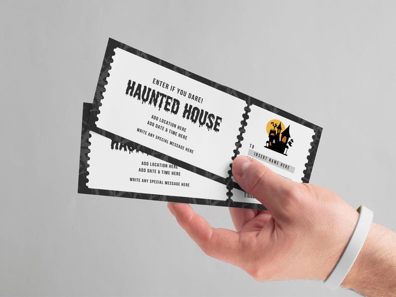 Editable Haunted House Coupon, Custom Haunted House Ticket Template ...