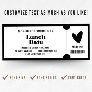 Custom Lunch Date Coupon, Printable Surprise Lunch Date Voucher ...