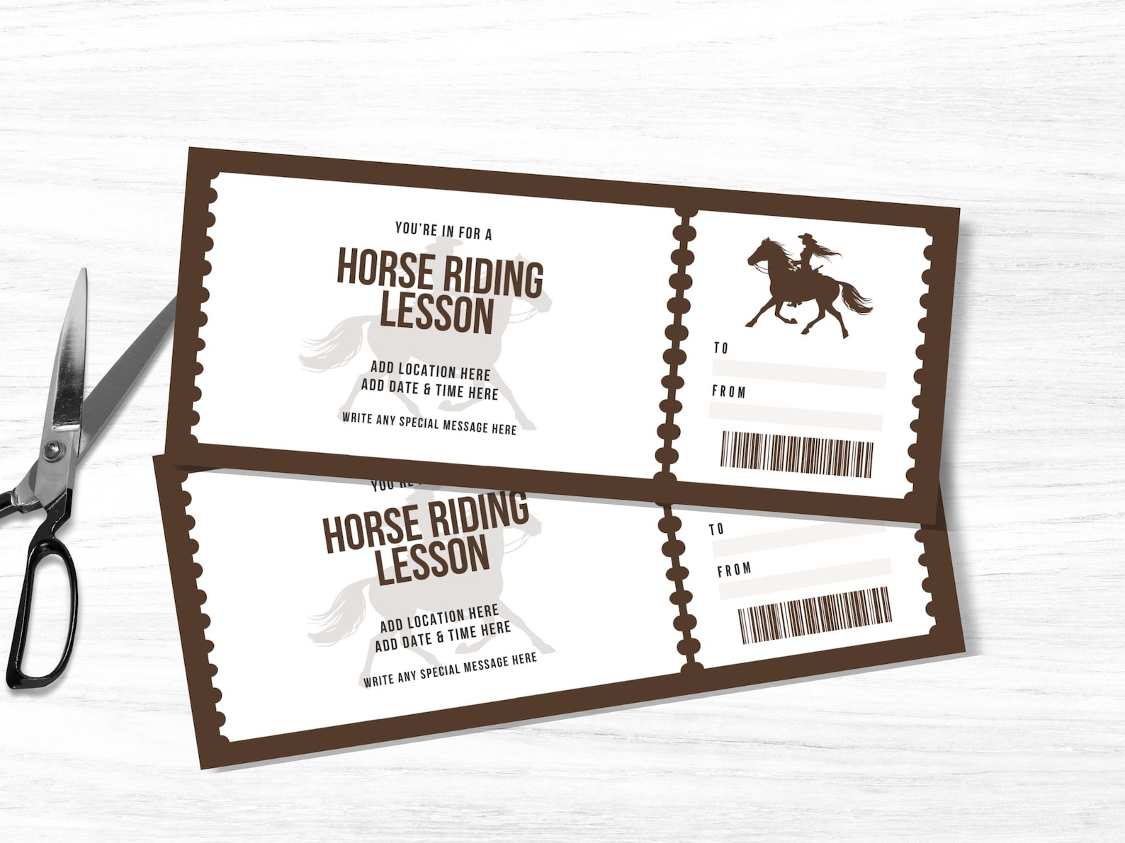 Editable Horse Riding Lesson Coupon Template, Printable Horseback ...