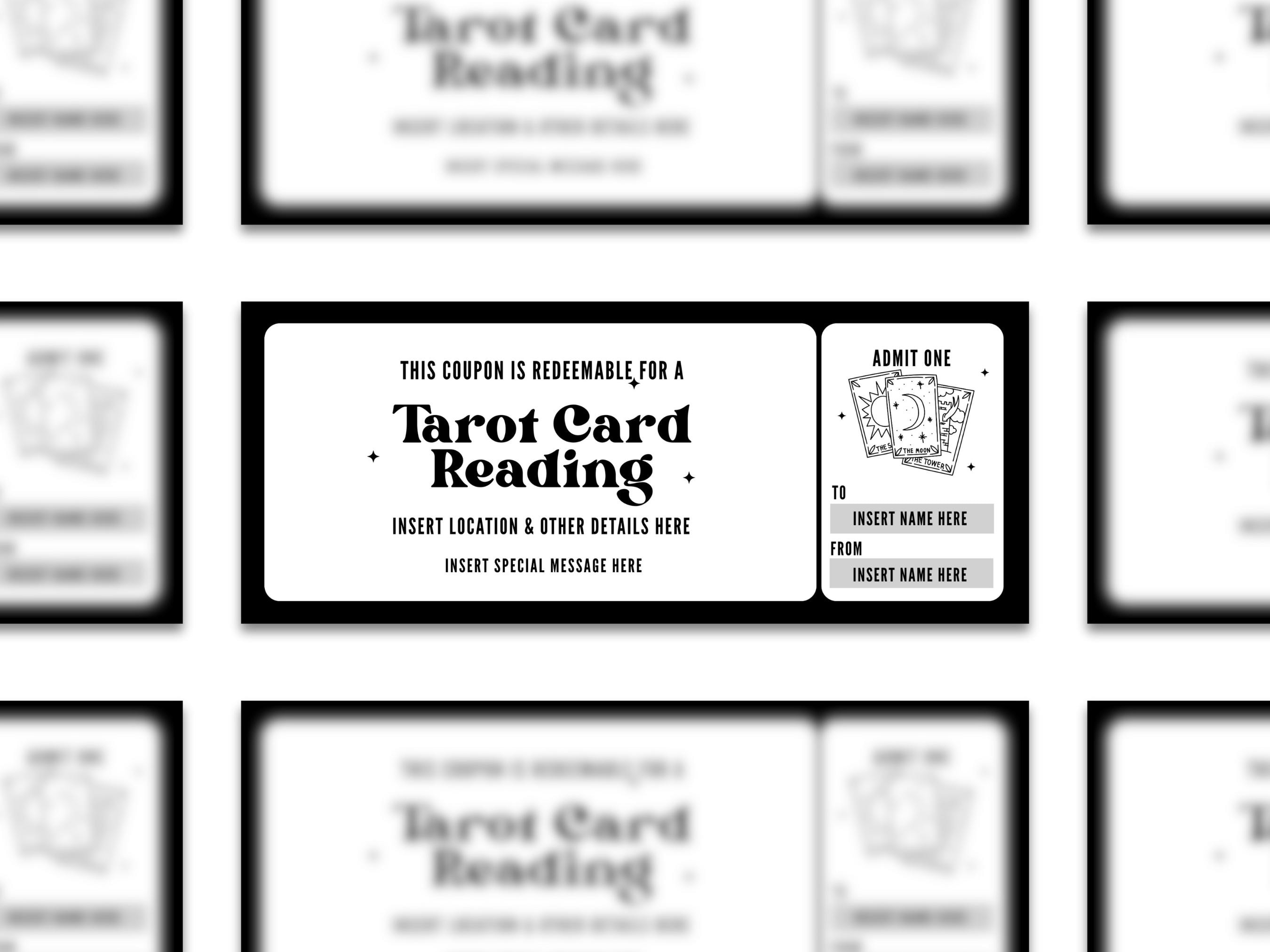 Editable Tarot Card Reading Coupon, Custom Spiritual Tarot Reading ...