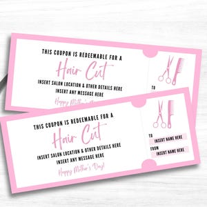 Editable Hair Cut Coupon, Printable Salon Service Ticket Template ...