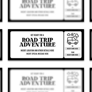 Editable Road Trip Adventure Coupon Template, Custom Scenic Road Trip ...