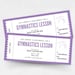 Editable Gymnastics Lesson Coupon, Custom Gymnastics Lessons Ticket ...