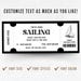 Editable Sailing Trip Ticket, Printable Sail Boat Boarding Pass Coupon ...