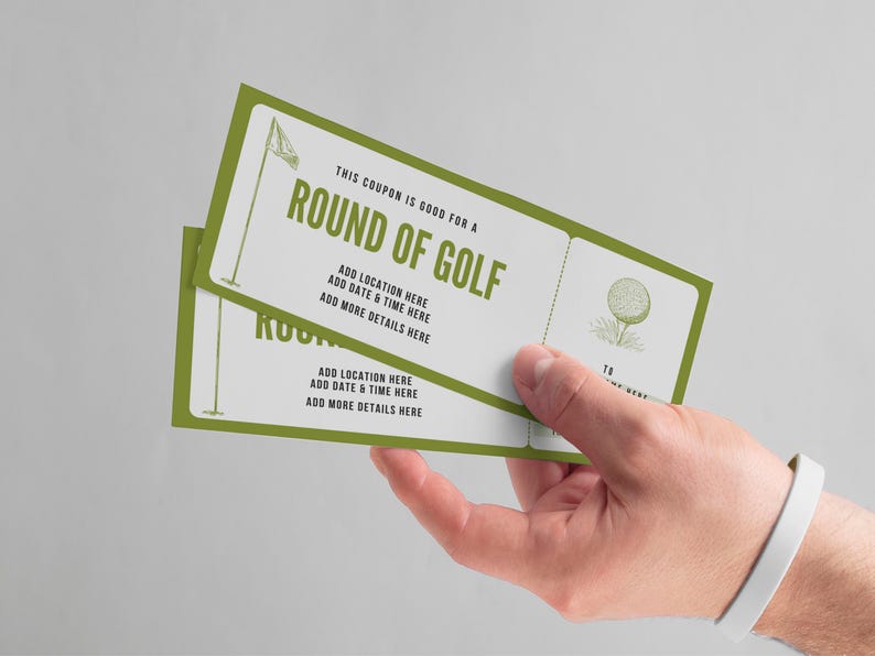 Editable Round of Golf Gift Certificate, Custom Round of Golf Coupon ...