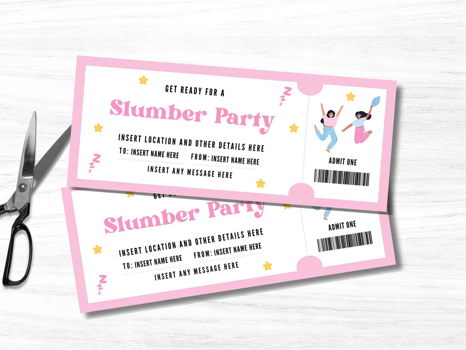 Editable Slumber Party Coupon Template, Custom Sleepover Invitation ...