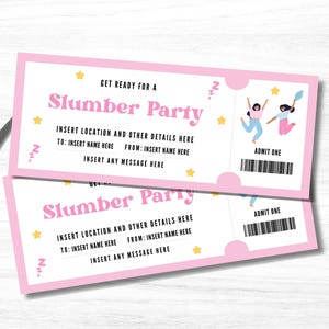 Editable Slumber Party Coupon Template, Custom Sleepover Invitation ...