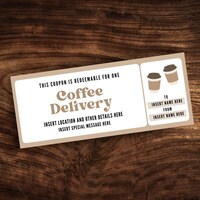 Custom Coffee Date Coupon, Surprise Cafe Date, Ticket Template ...