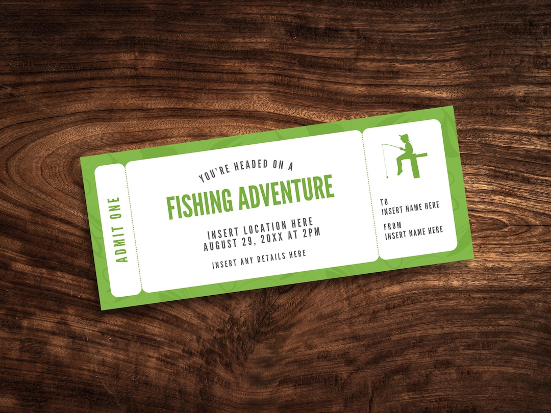 Editable Fishing Trip Gift Certificate, Custom Fishing Adventure Coupon ...