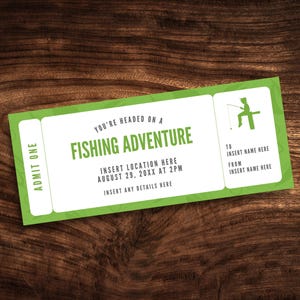 Editable Fishing Trip Gift Certificate, Custom Fishing Adventure Coupon ...