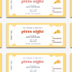 Editable Pizza Night Coupon, Custom Pizza Date Night Gift Certificate ...