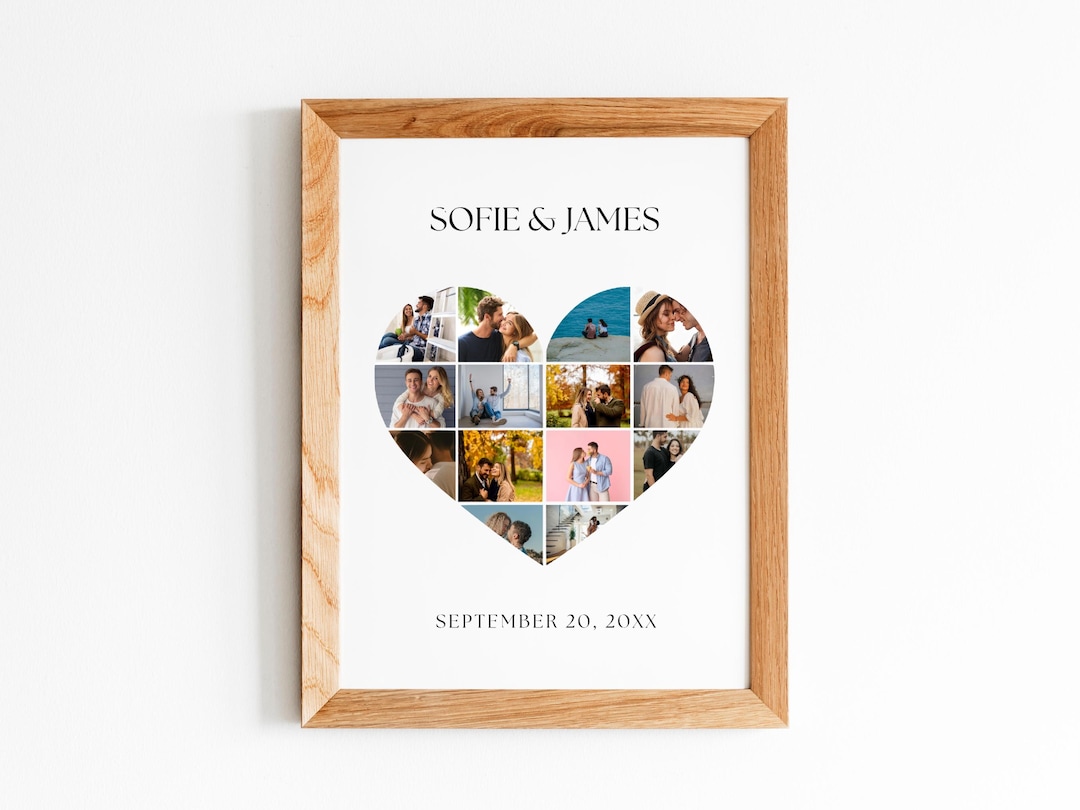 Editable Couples Photo Collage Template, Custom Wedding Photo Collage ...