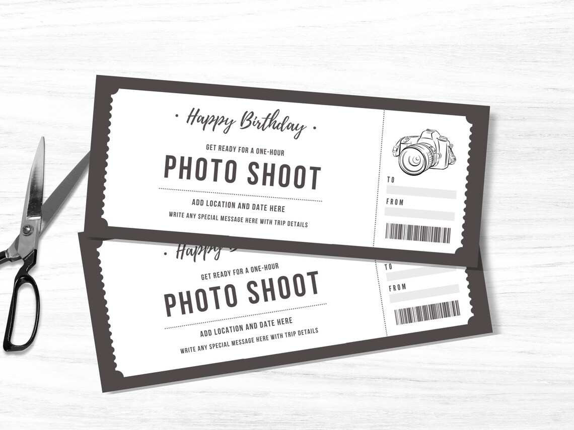 Editable Photo Shoot Coupon, Custom Photo Session Gift Certificate ...