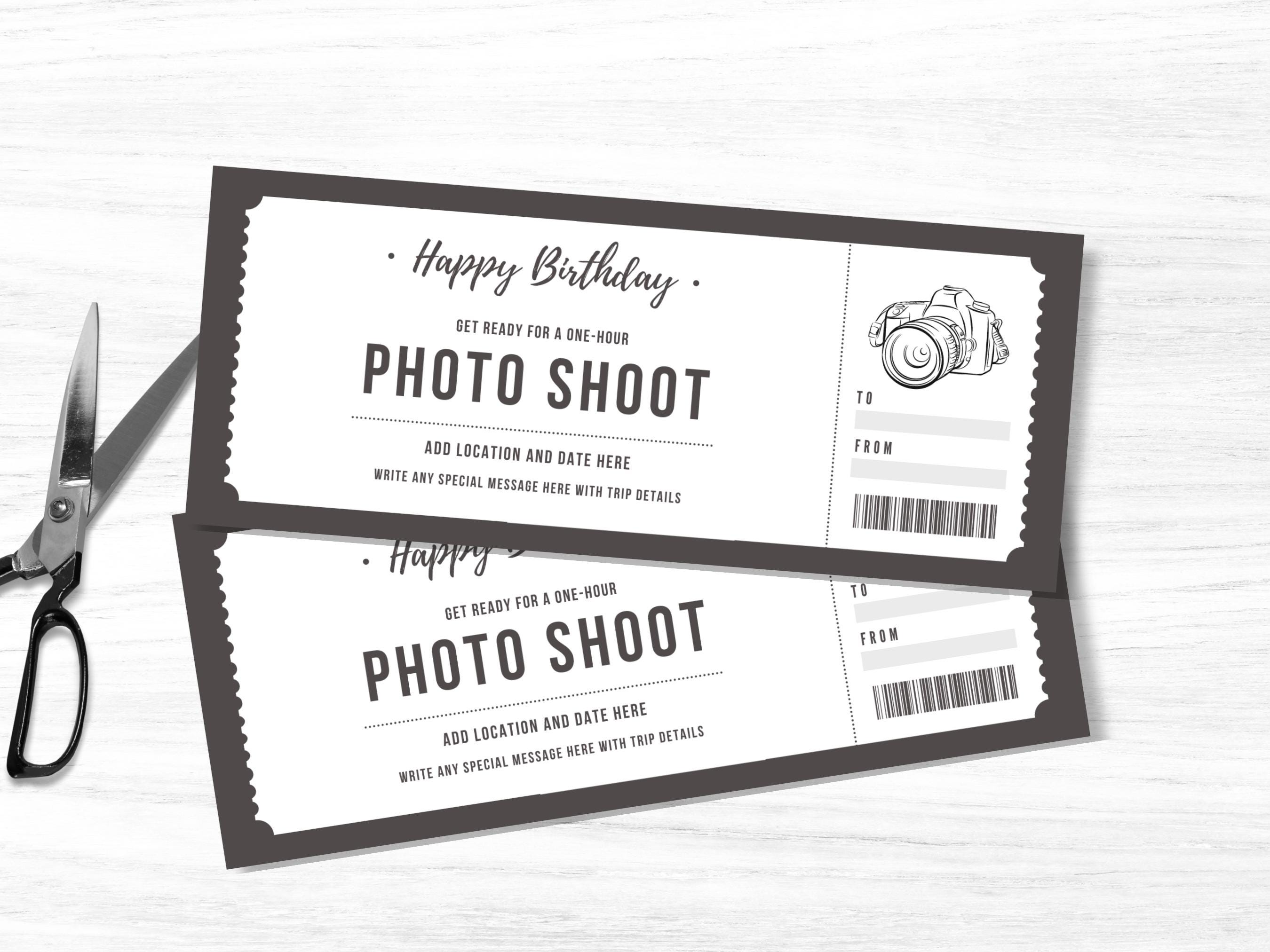 Editable Photo Shoot Coupon, Custom Photo Session Gift Certificate ...