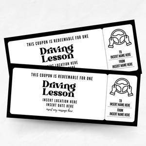 Editable Driving Lesson Coupon Template, Custom Road Lesson Voucher ...