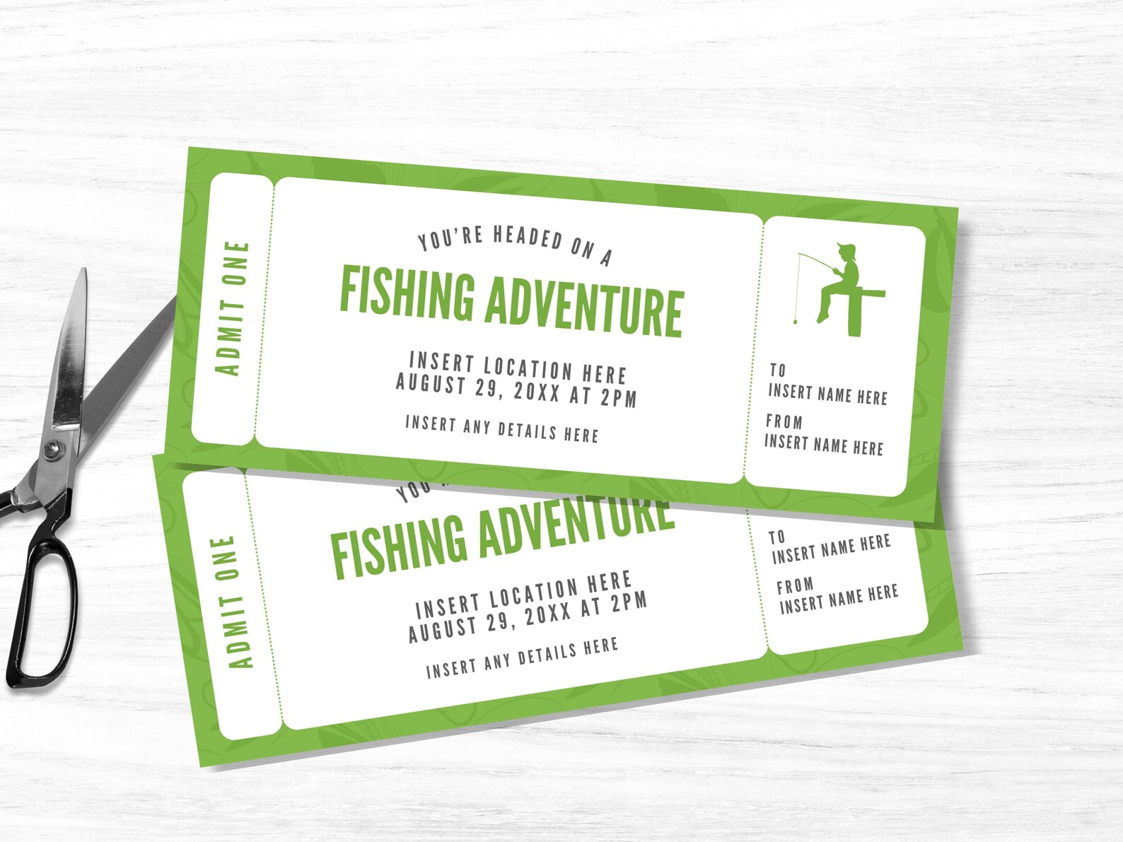 Editable Fishing Trip Gift Certificate, Custom Fishing Adventure Coupon ...