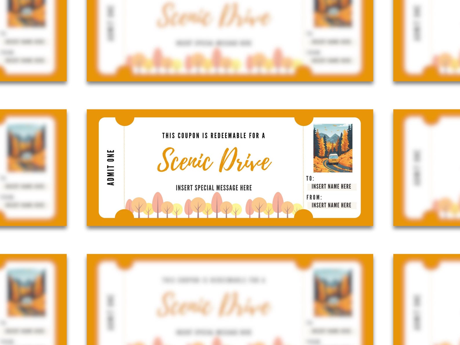 Editable Scenic Drive Coupon Template, Custom Scenic Fall Foliage ...