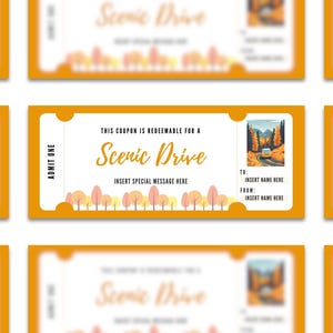 Editable Scenic Drive Coupon Template, Custom Scenic Fall Foliage ...