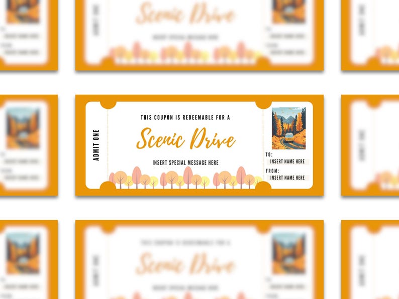 Editable Scenic Drive Coupon Template, Custom Scenic Fall Foliage ...