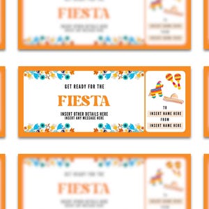 Editable Fiesta Ticket Template, Custom Cinco De Mayo Party Coupon ...