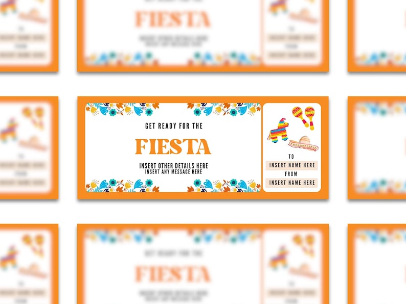 Editable Fiesta Ticket Template, Custom Cinco De Mayo Party Coupon ...