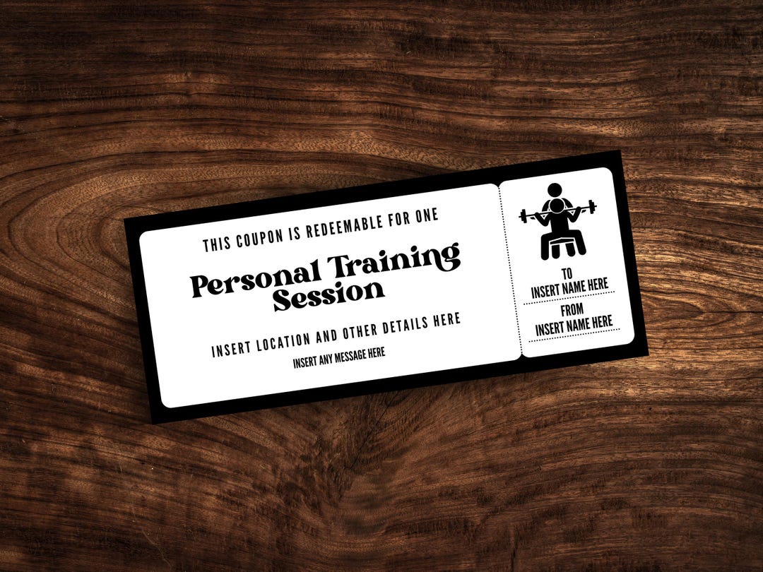 Editable Personal Training Session Coupon, Custom Personal Trainer ...