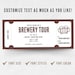 Printable Brewery Tour Coupon Template, Editable Brewery Ticket ...