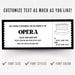 Custom Opera Ticket Template, Printable Opera Show Ticket Coupon ...