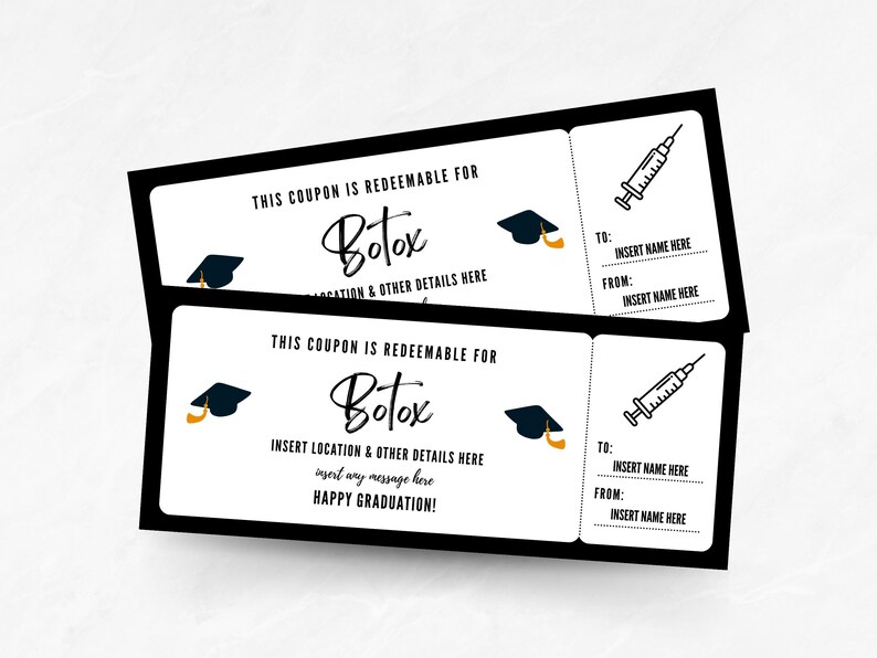 Editable Botox Coupon Template, Custom Botox Graduation Gift ...