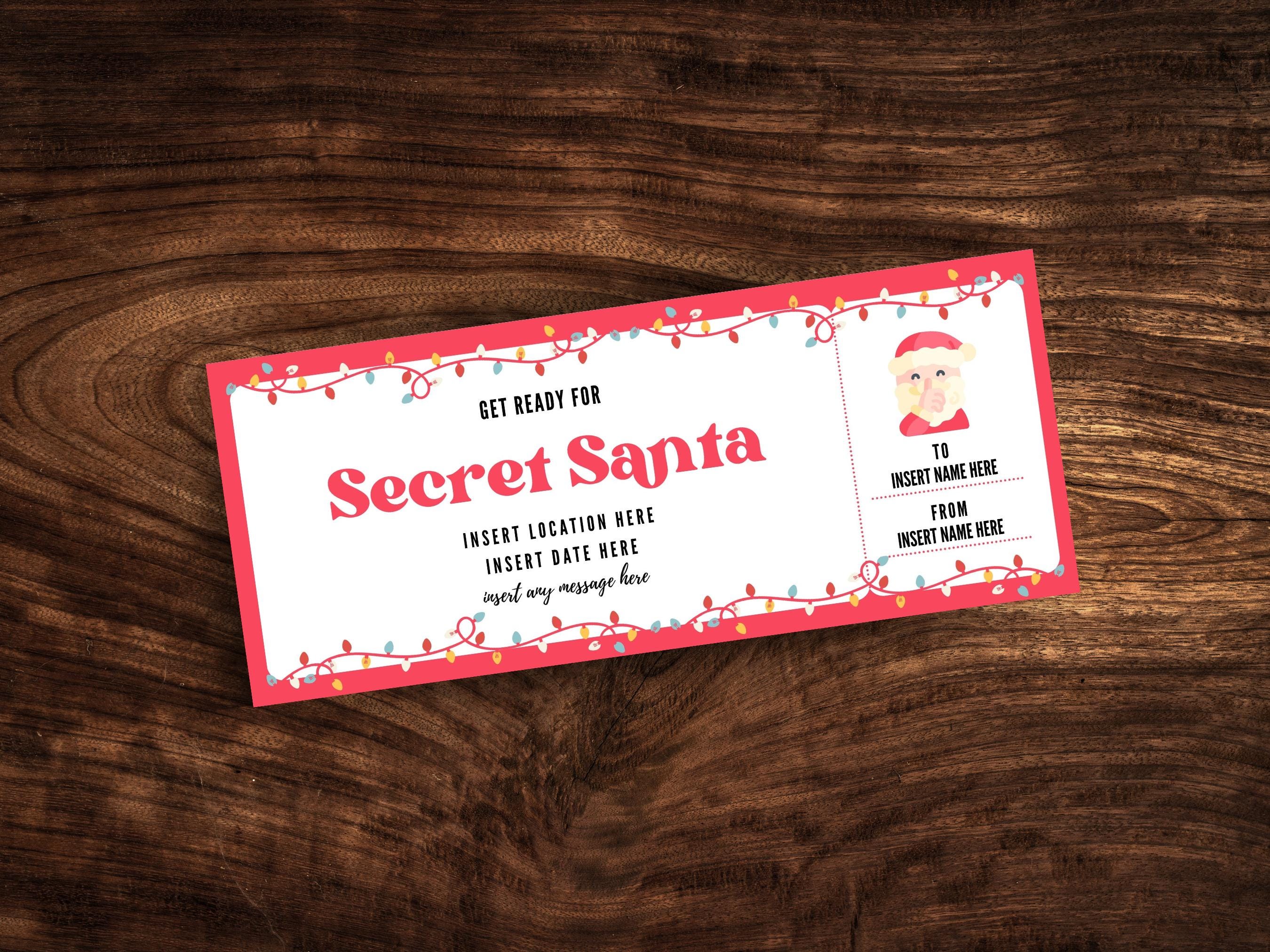 Editable Secret Santa Invitation Template, Custom Secret Santa Gift ...