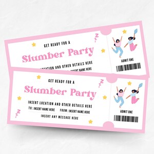 Editable Slumber Party Coupon Template, Custom Sleepover Invitation ...