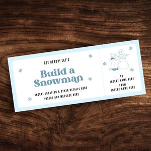 Editable Build a Snowman Ticket Template, Custom Make a Snowman Coupon ...
