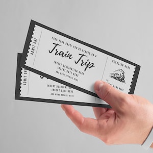 Editable Train Ticket Template, Custom Train Trip Coupon, Personalized ...