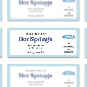 Editable Hot Springs Coupon, Printable Hot Springs Spa Ticket Voucher ...