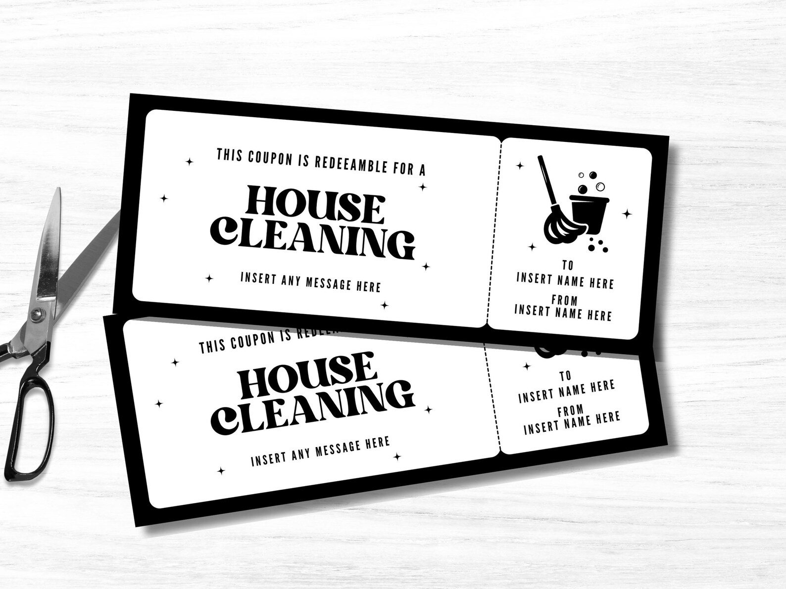 Editable House Cleaning Coupon, Custom Cleaning Service Gift ...
