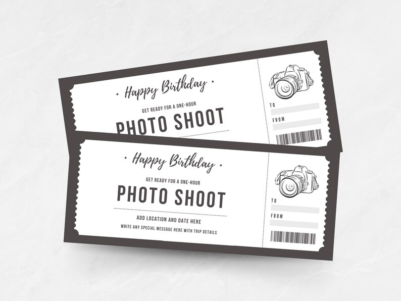 Editable Photo Shoot Coupon, Custom Photo Session Gift Certificate ...