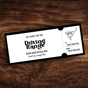 Editable Driving Range Gift Certificate, Custom Golf Driving Range ...