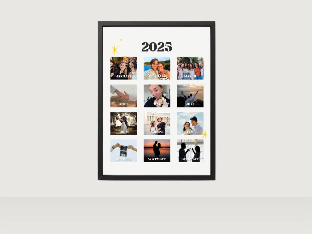 Editable Year 2025 Photo Collage Template, Custom New Year Photo ...