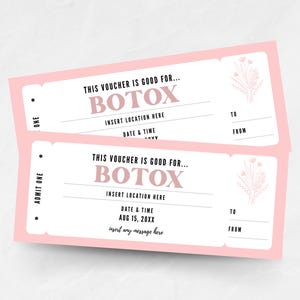 Editable Botox Coupon Template, Custom Botox Ticket Gift Certificate ...