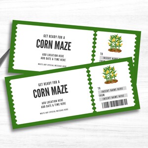 Editable Corn Maze Coupon, Custom Corn Maze Ticket Template, Printable ...