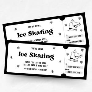 Editable Ice Skating Ticket Template, Custom Winter Ice Skating Coupon ...