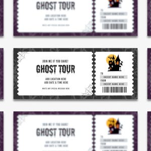 Editable Ghost Tour Coupon, Custom Spooky Ghost Tour Ticket Template ...