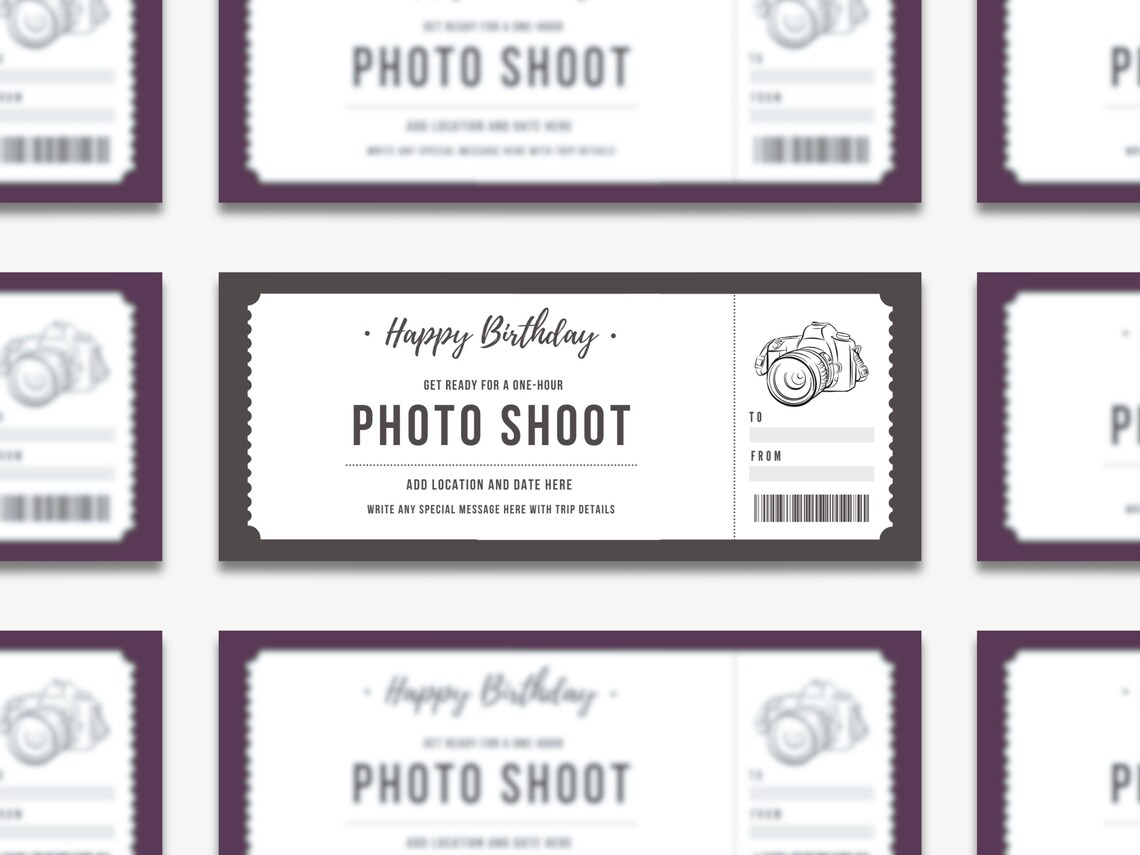 Editable Photo Shoot Coupon, Custom Photo Session Gift Certificate ...